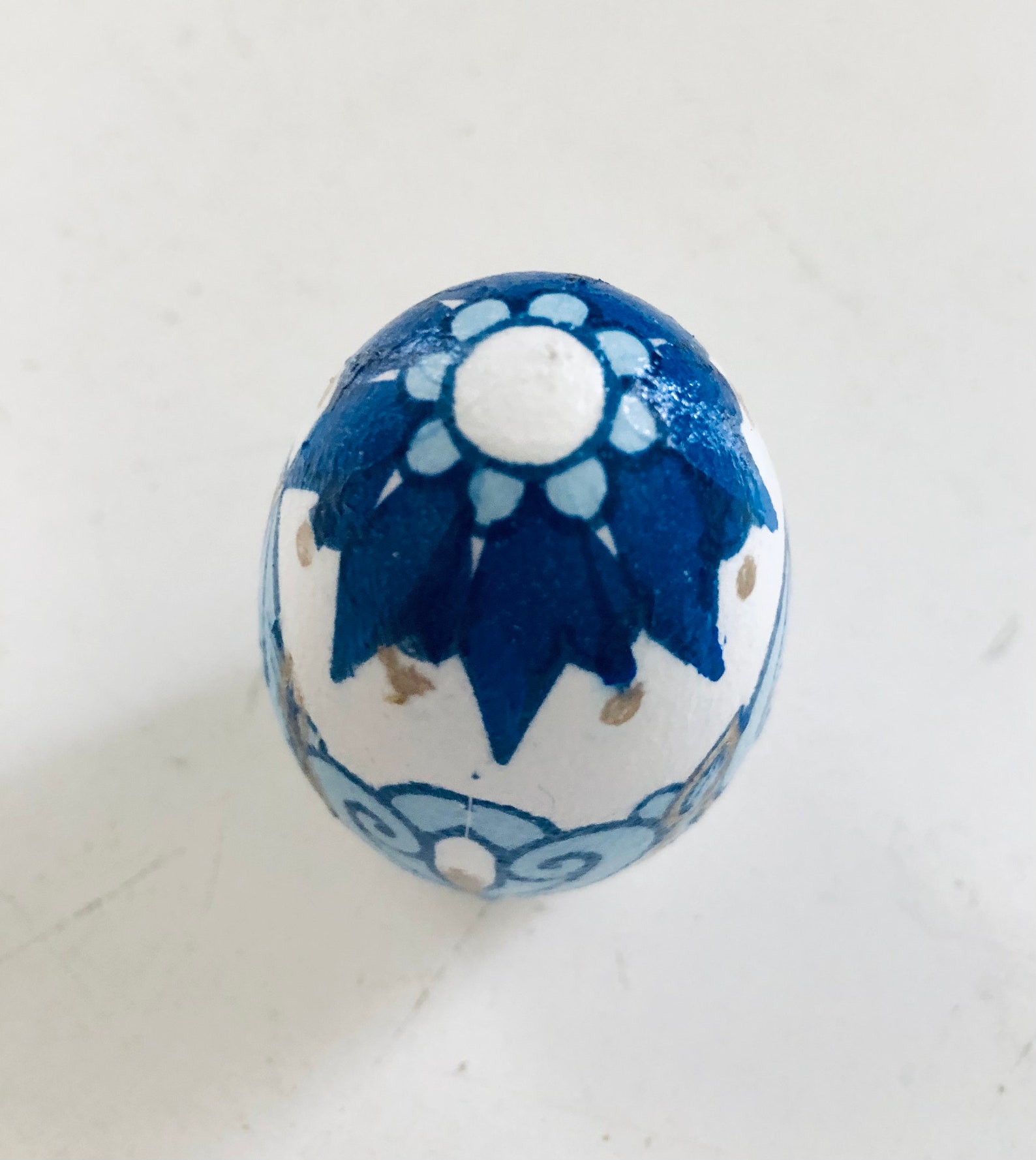 BLUE WHITE Easter Egg Spring Decor Art Deco Gift Idea | Etsy