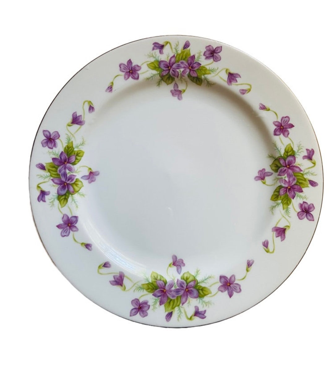 VINTAGE VIOLETS PLATE, Viola Wentworth , Wedding Porcelain, Salad Plate ...