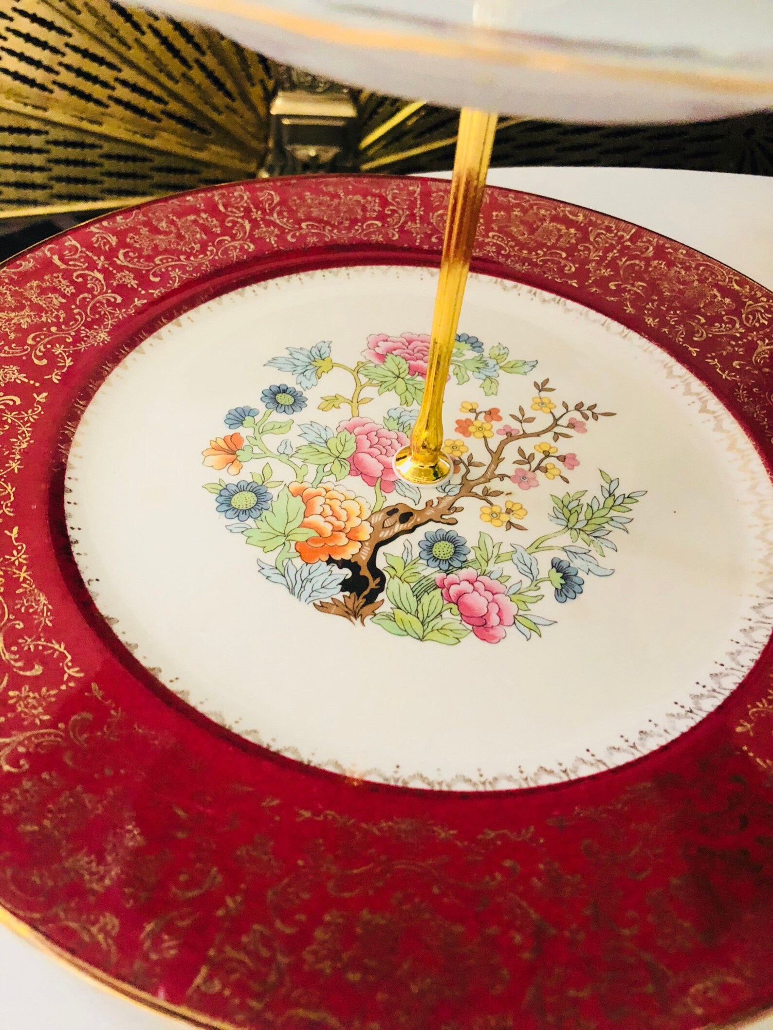 CAKE STAND WEDDING Asian Garden Bridal 3 Tier Serving Tray | Etsy