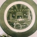VINTAGE JUMBO TRANSFERWARE Green Collectible Plate Colonial - Etsy