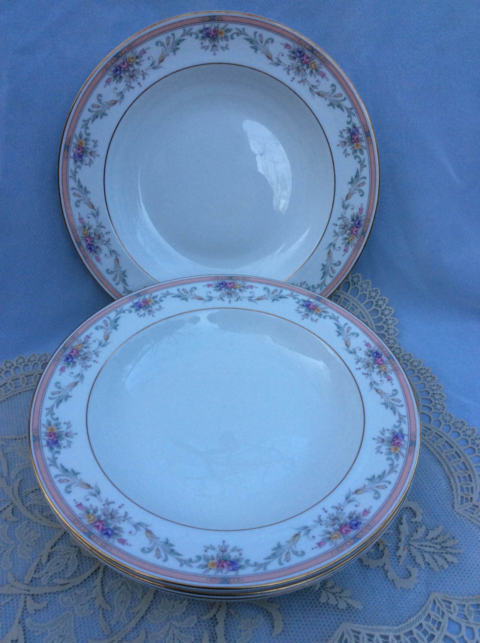 Soup Plates / Bone China SPRING CREST by Christopher Stuart | Etsy