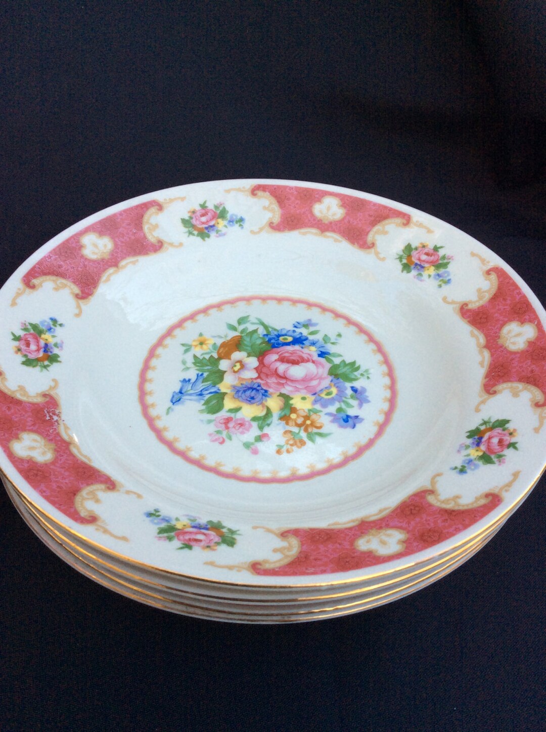 Rose Soup Plates, Set of (4) - Etsy