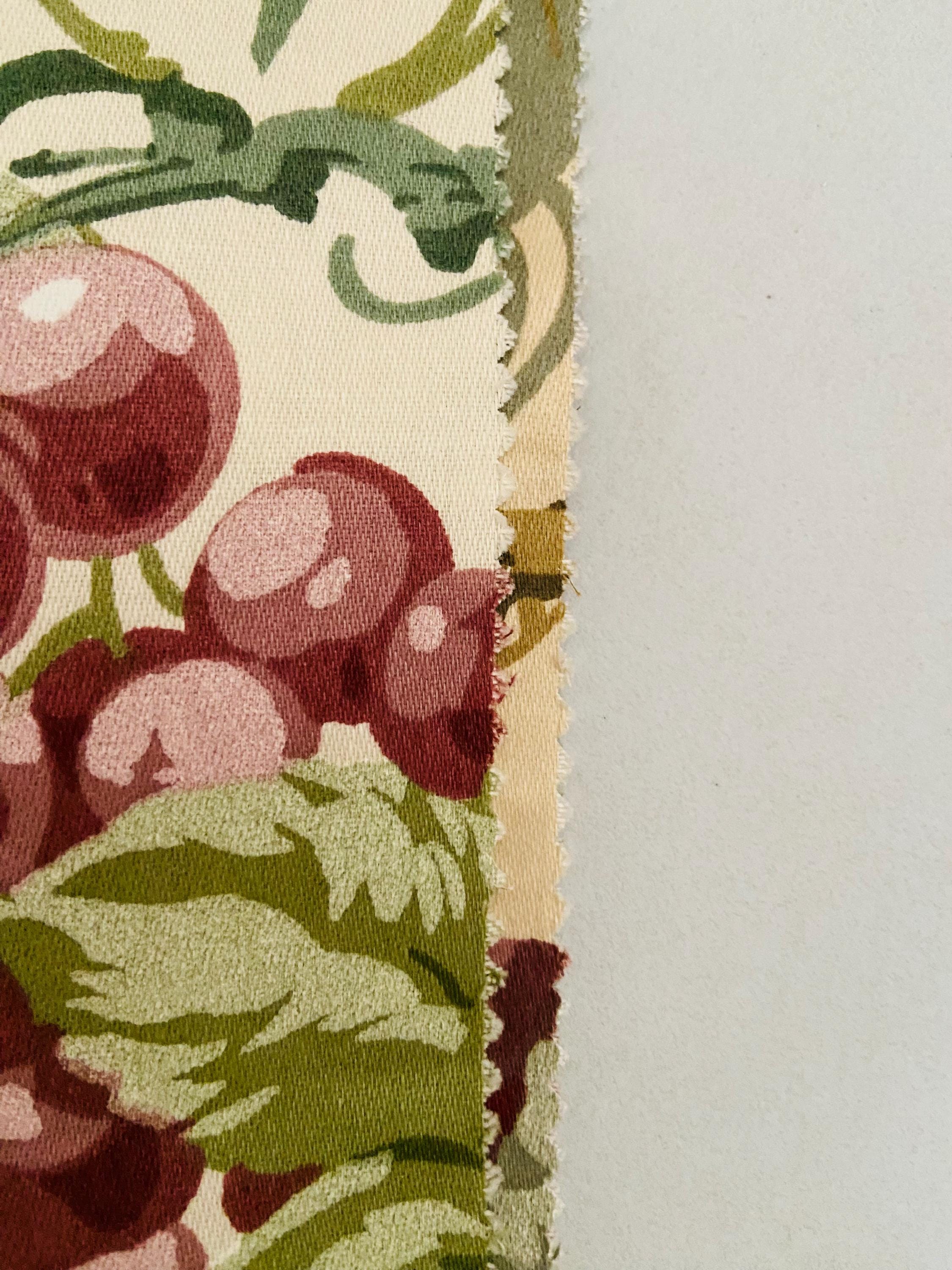 Vintage Botanical Grape Print Fabric: French Country Pillow Making ...