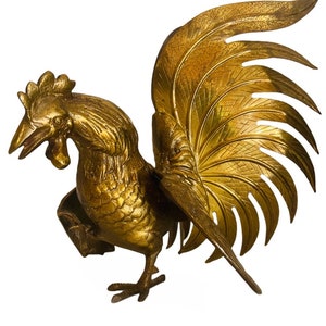VINTAGE BRASS ROOSTER, Brass Home Decor, Brass Rooster Statue Figure ...