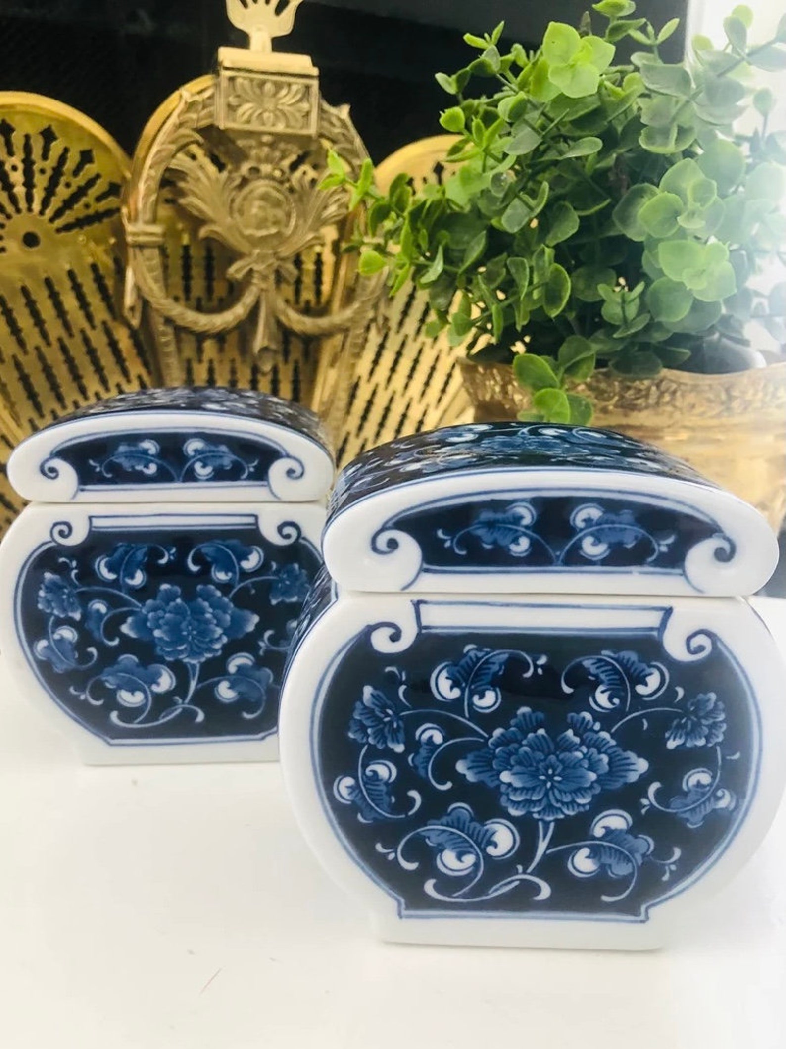 BLUE WHITE JINGER Jar Bombay Company Chinoiserie Decor - Etsy