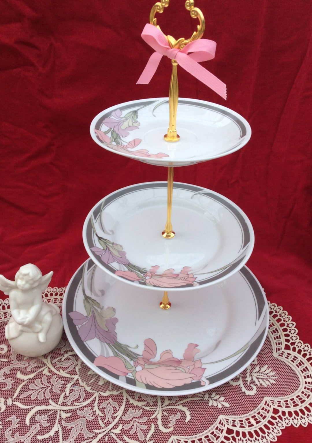 Wedding Cake Stand ,3 Tier Serving Tray,fine China Sale, Jewelry Stand ...