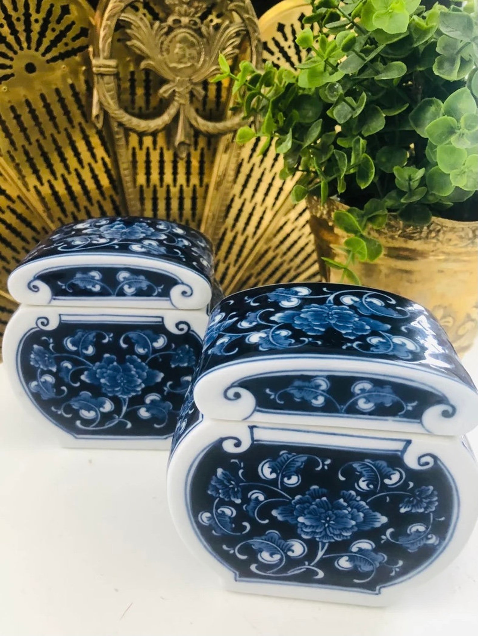 BLUE WHITE JINGER Jar Bombay Company Chinoiserie Decor - Etsy