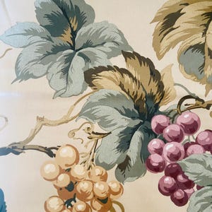 Vintage Botanical Grape Print Fabric: French Country Pillow Making ...