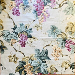 Vintage Botanical Grape Print Fabric: French Country Pillow Making ...