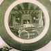 VINTAGE JUMBO TRANSFERWARE Green Collectible Plate Colonial - Etsy