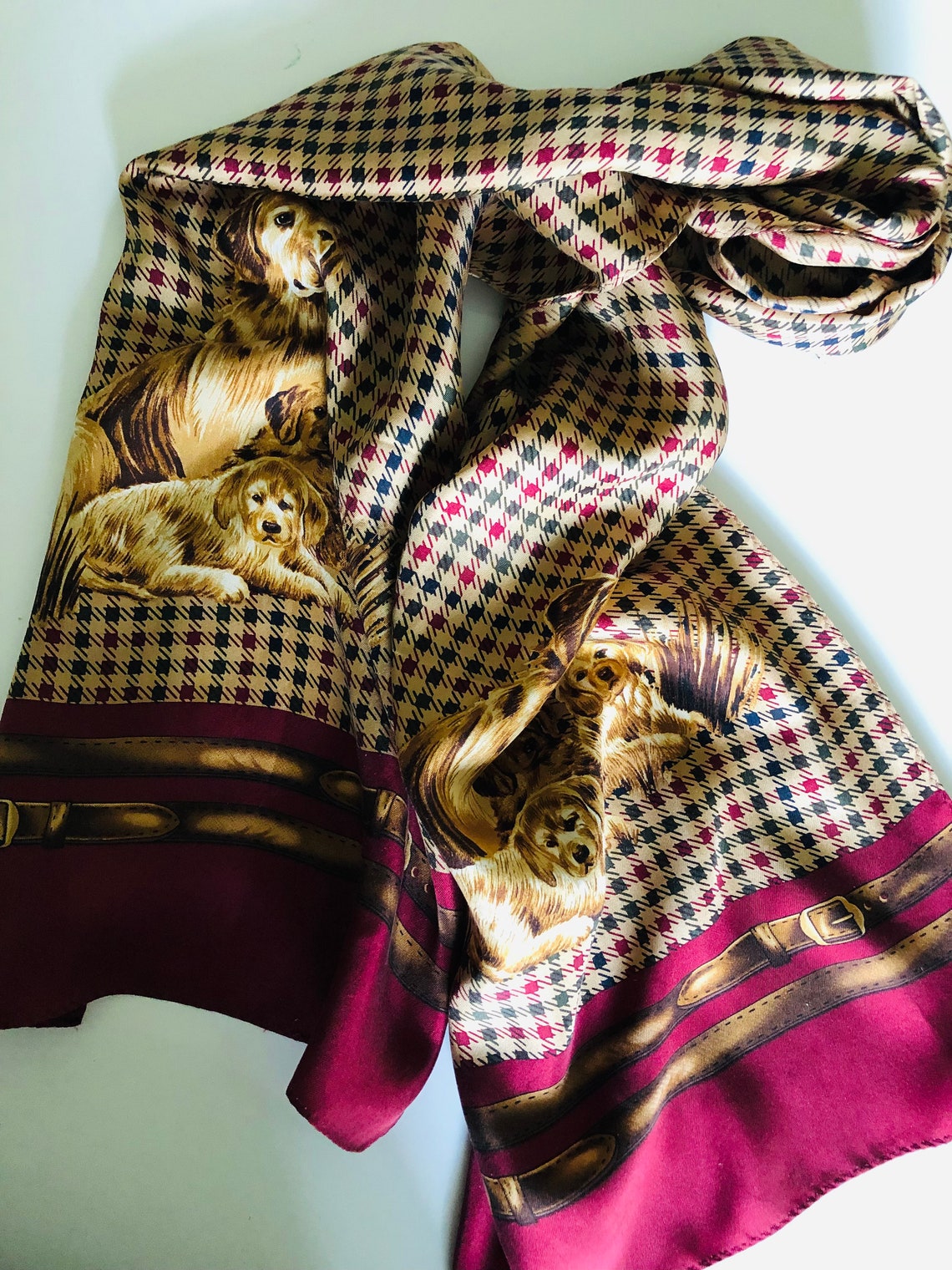 LONG SILK SCARF Labrador Dog Puppies Fall Fashion Classic | Etsy