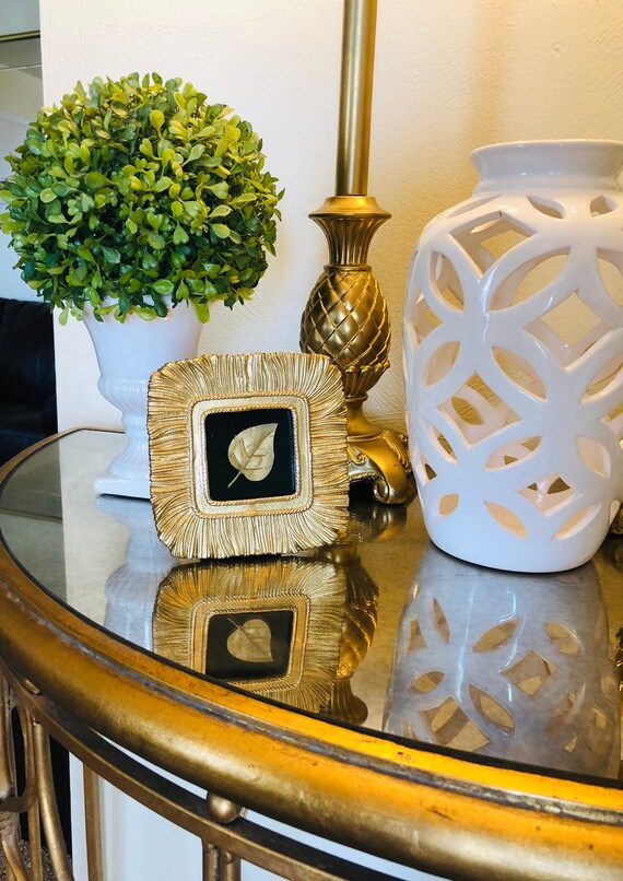 GOLD LEAF DECOR Gold Fall Decor Framed Leaf Gold Frame - Etsy