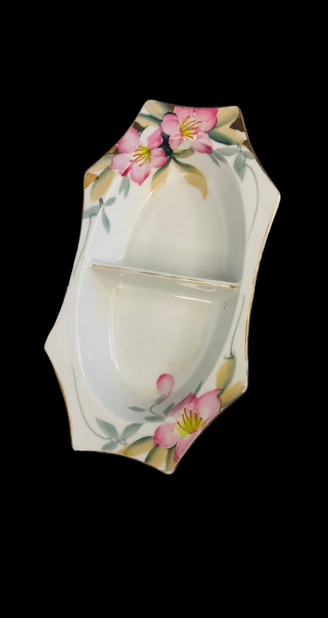 ANTIQUE NORITAKE AZALEA, Relish Dish, Collectible Plate, Red Mark - Etsy