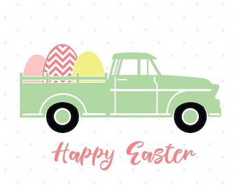 Easter truck svg | Etsy