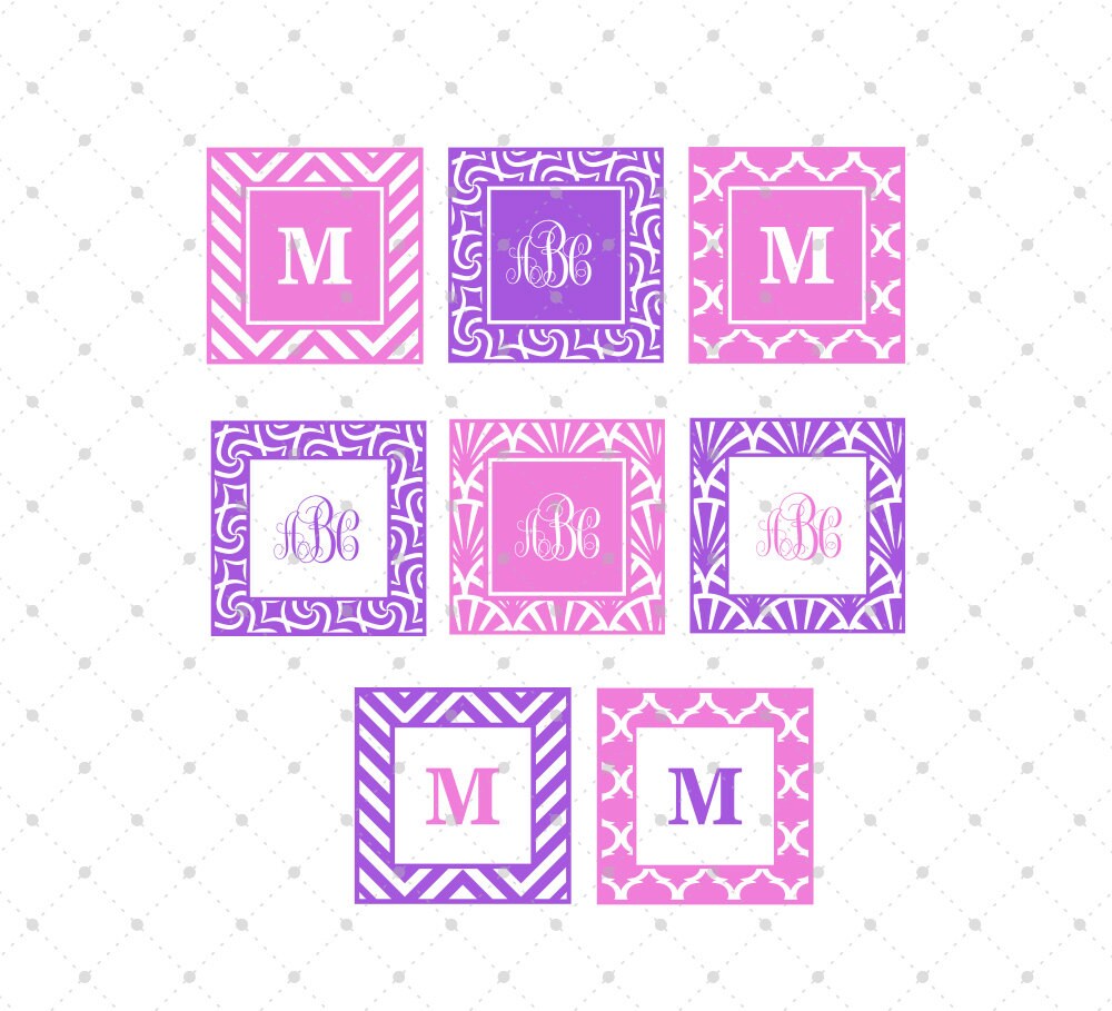 Square Monogram Frames SVG EPS DXF png Cut Files Cricut | Etsy