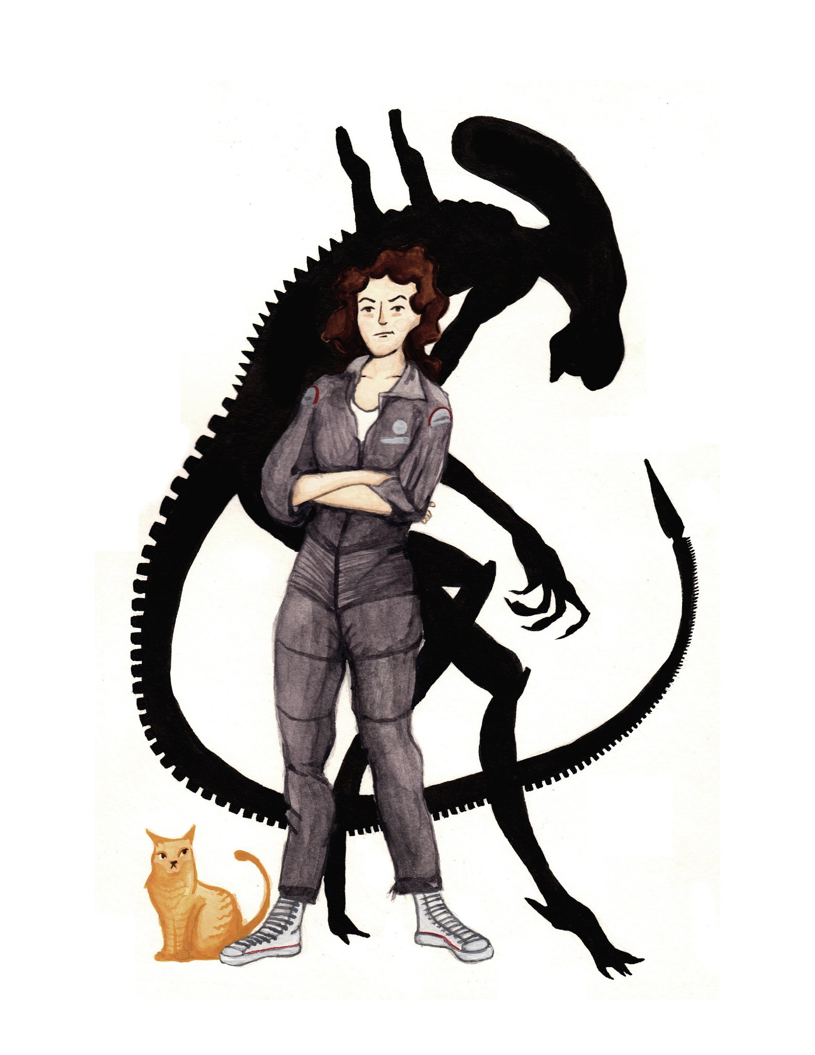 Alien Ellen Ripley Aliens Xenomorph Art Print | Etsy