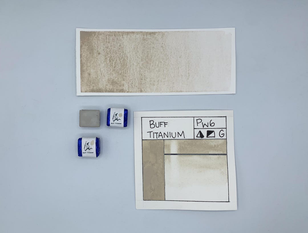 BUFF TITANIUM, Handmade Watercolor Paint, Individual Half Pan ...