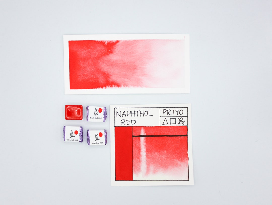 NAPHTHOL RED, Handmade Watercolor Paint, Individual Half Pan ...