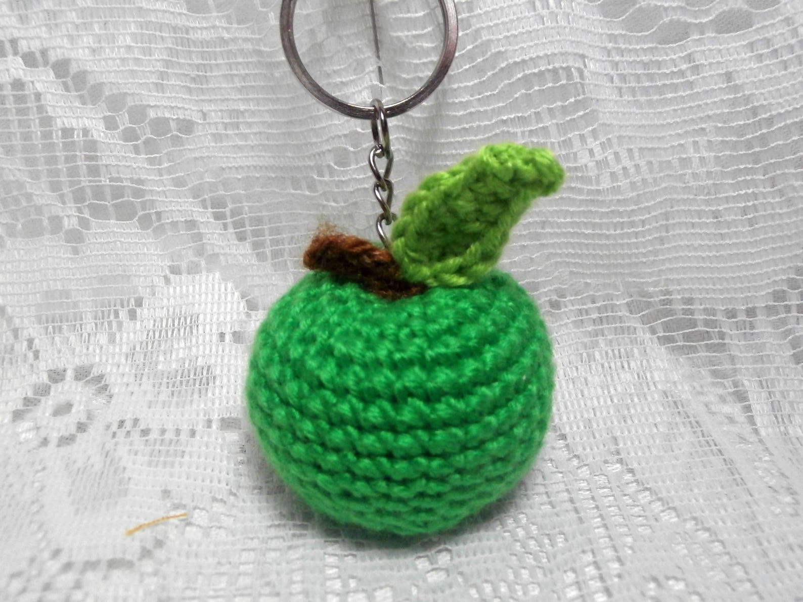 Crochet Apple Keyring Amigurumi Keychain Knit Miniature - Etsy UK