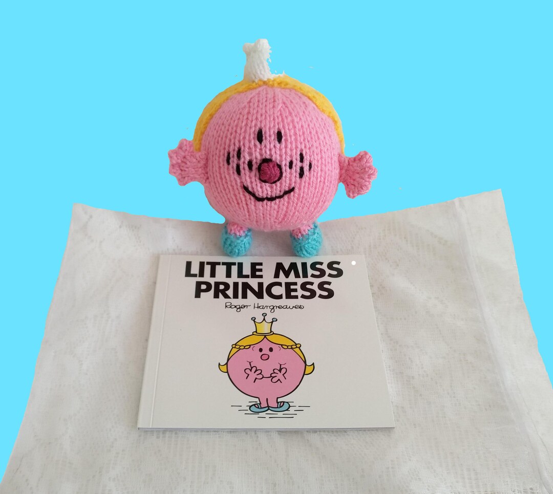 Mr Men Soft Toy Book Gift Set - Knitted Little Miss Princess With Book ...