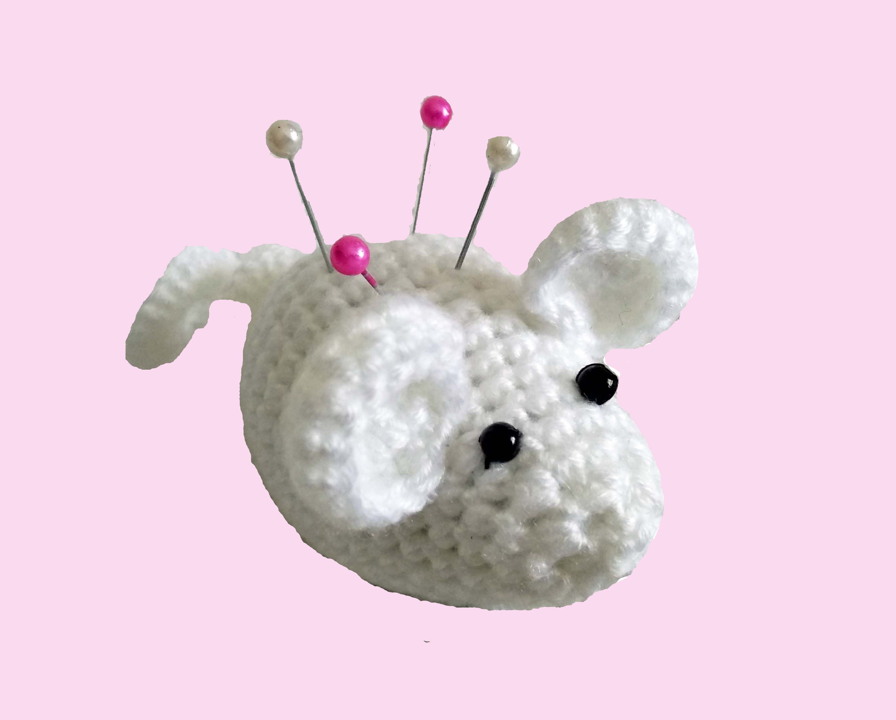 pins and needles accessories Vintage crochet pink and ivory pin cushion ...