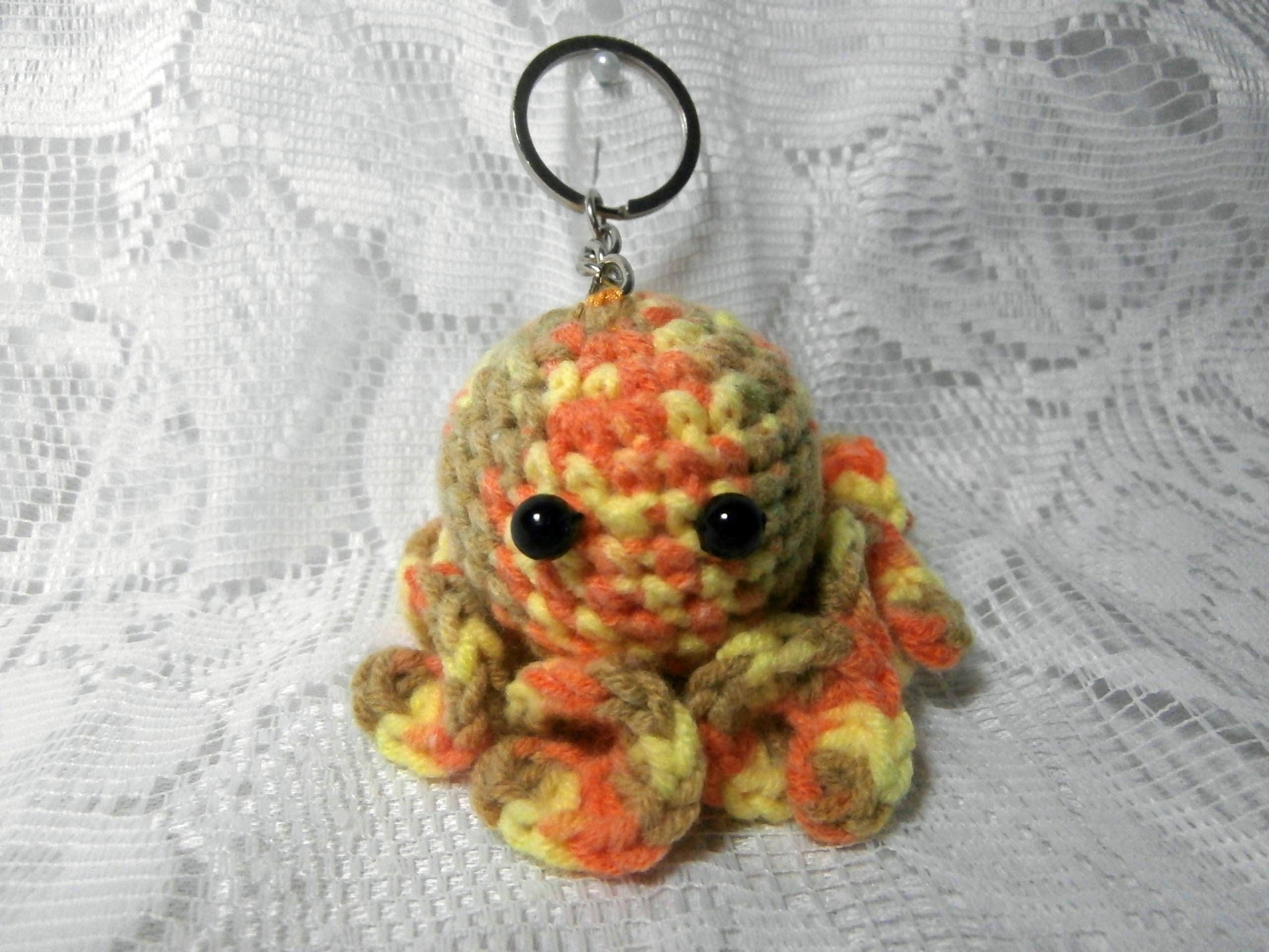 Crochet Octopus Keyring Amigurumi Ocean Fish Keychain Knit | Etsy