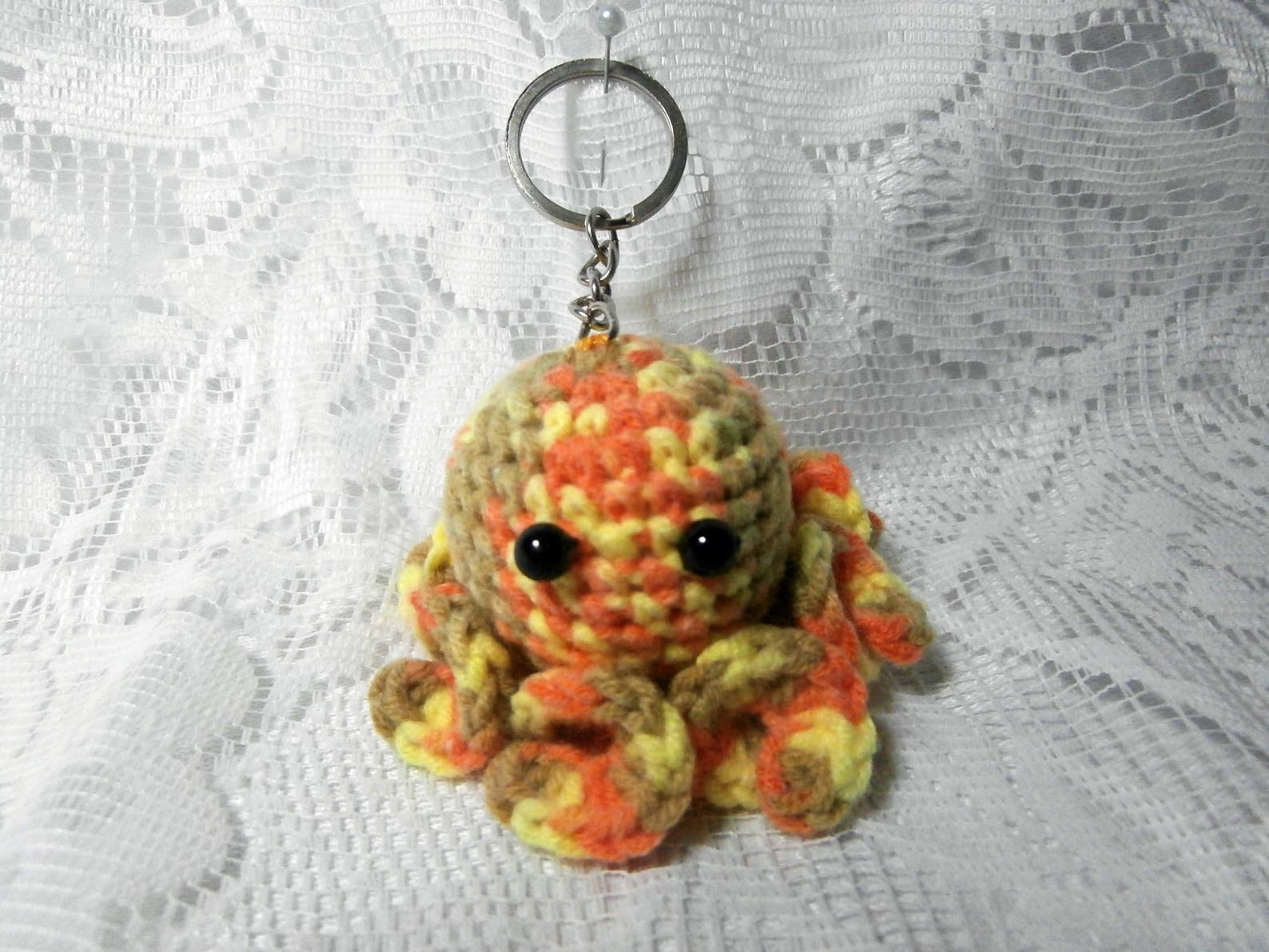 Crochet Octopus Keyring Amigurumi Ocean Fish Keychain Knit - Etsy