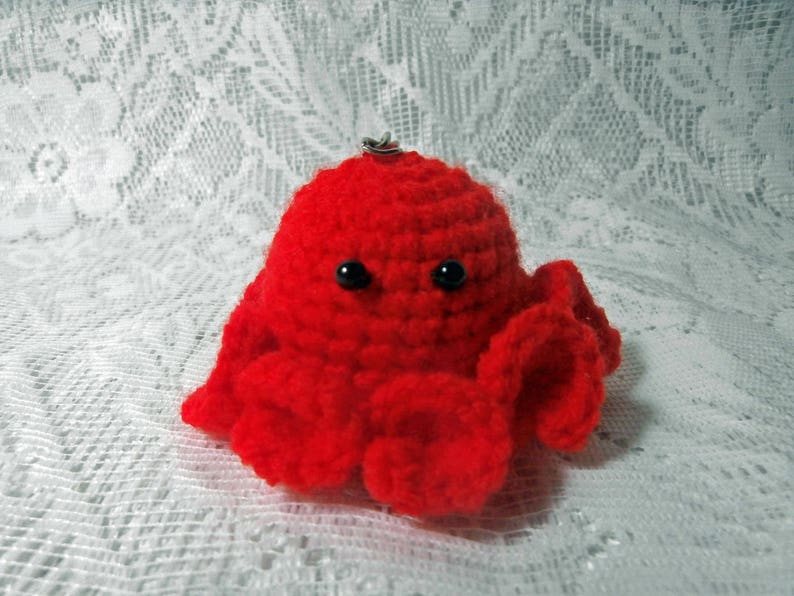 Mini Octopus Keyring Crochet Ocean Fish Keychain Knit - Etsy