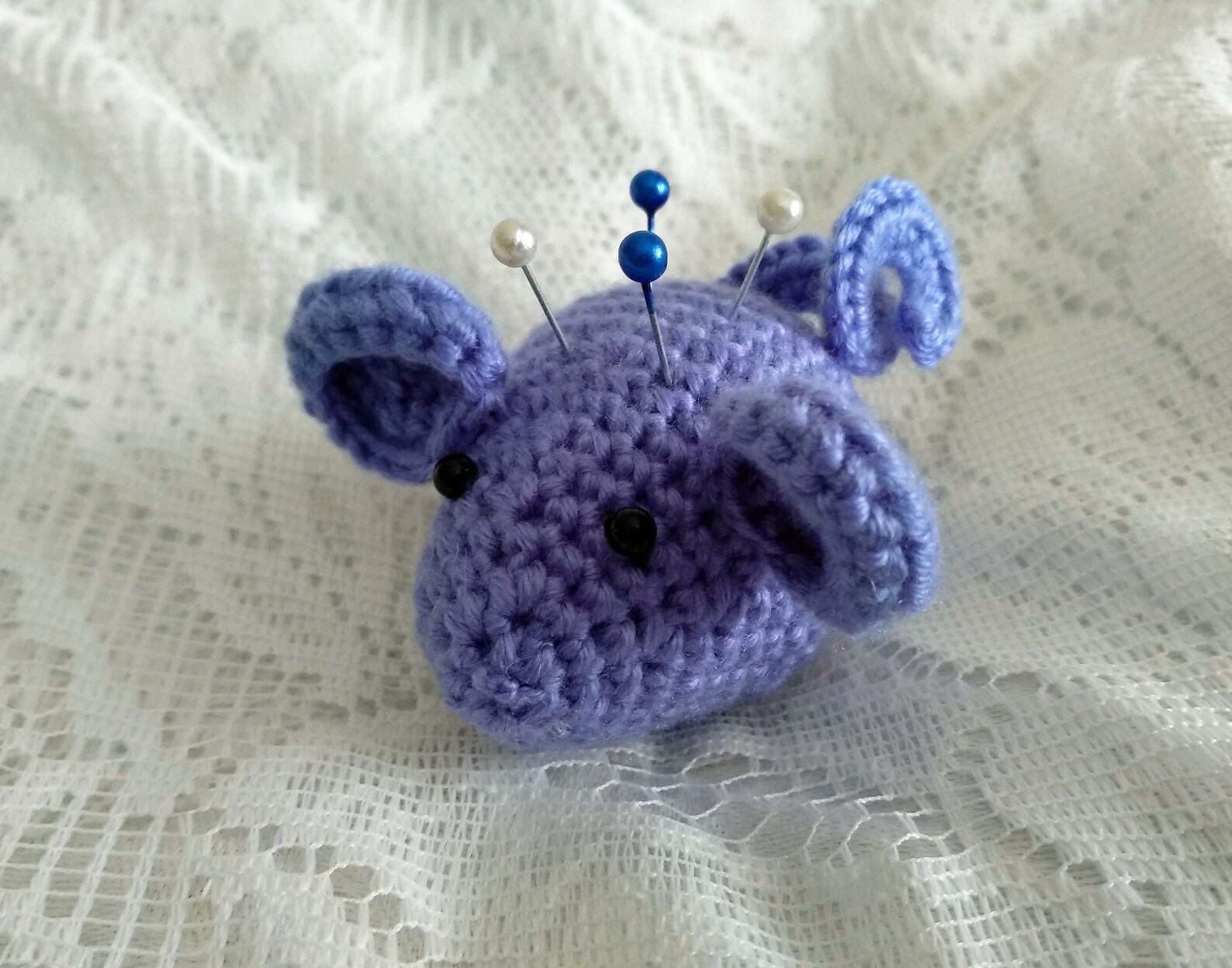 Toy Mouse Pin Cushion Crochet Animal Pincushion With Pins | Etsy