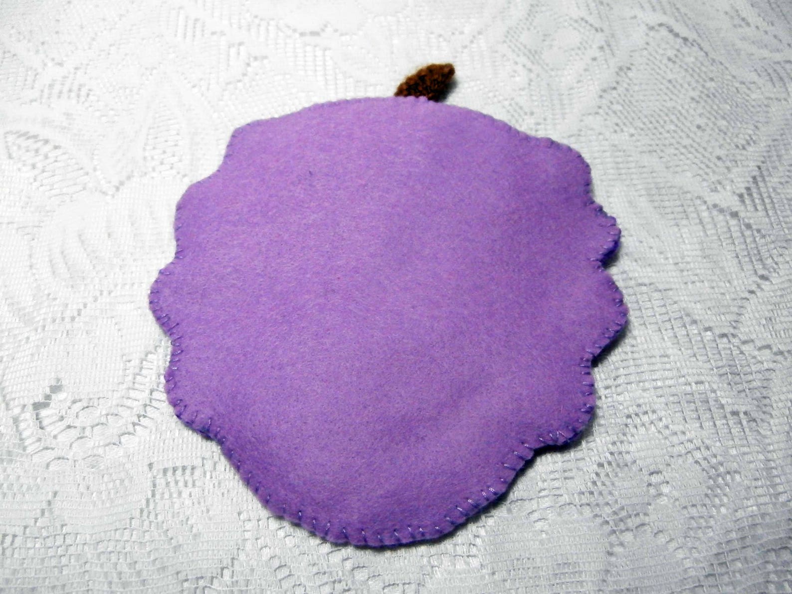 Grapes Coaster - Crochet Felt Back Drink Coffee Mug Mat - Knit Fruit ...