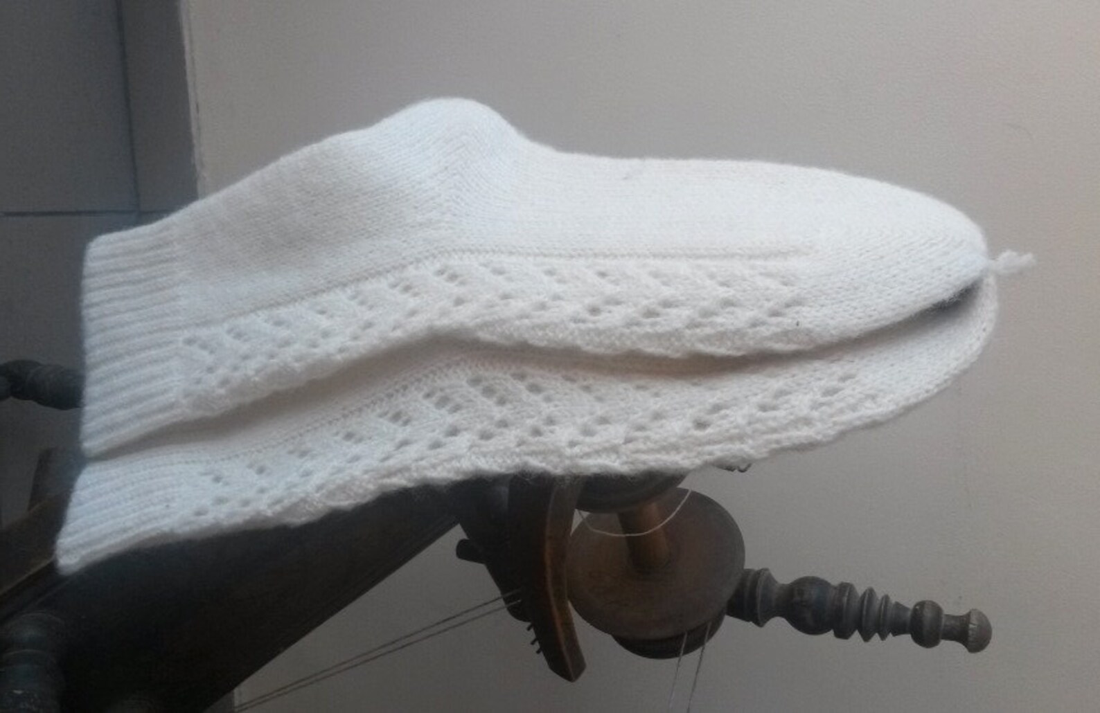 White Mittens and Socks Knit Lace Patterned White Natural Wool - Etsy