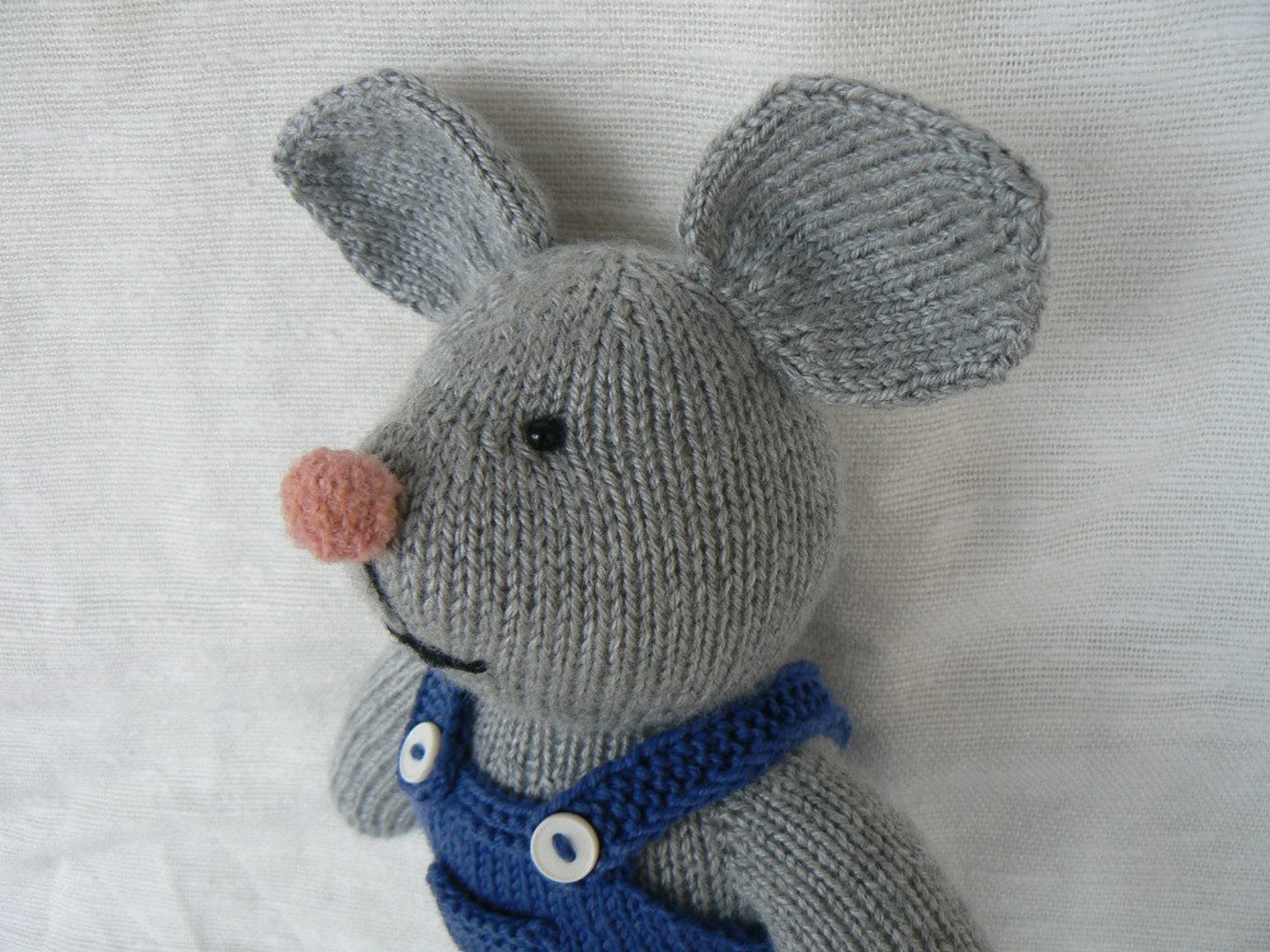 Knitted Mouse Grey Mouse, Knitted Toy, Plush Toy, Knitted Animal, New ...