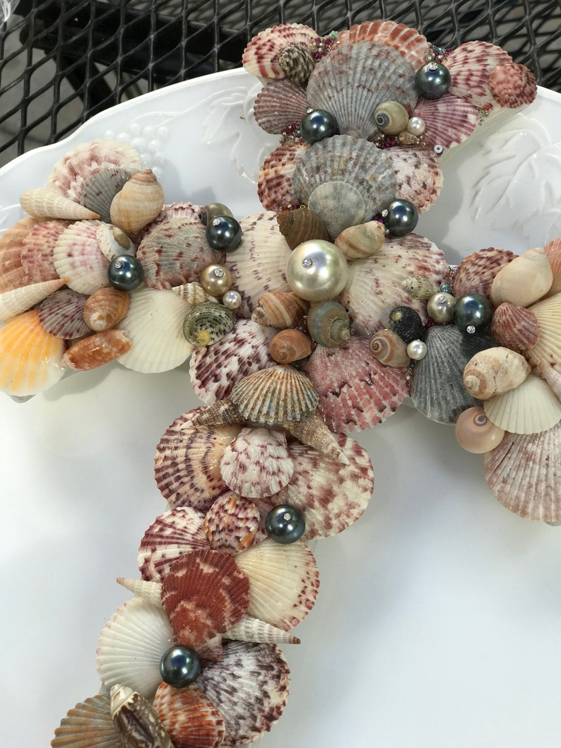 Handpicked Sea Shell Cross, Shell Art, Sea Shells, Gifts, Cross, Pearls ...