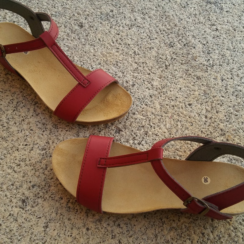 Red Sandals - Etsy