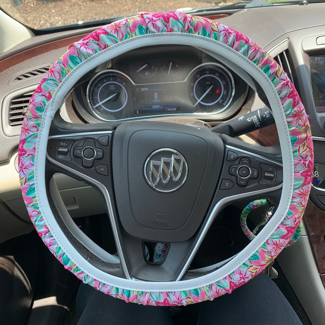 Pink Florals Preppy Print Steering Wheel Cover - Etsy