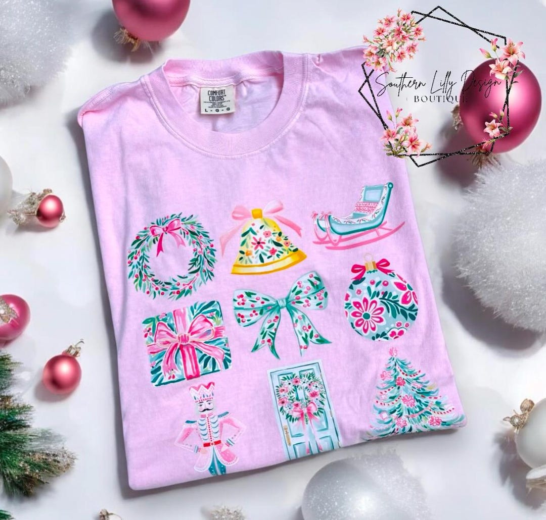 Preppy Pink Nutcracker Bow Shirt for Women Christmas Gift for Friend - Etsy