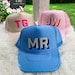 Preppy Bold Block Initials Monogram Otto Trucker Hat - Etsy