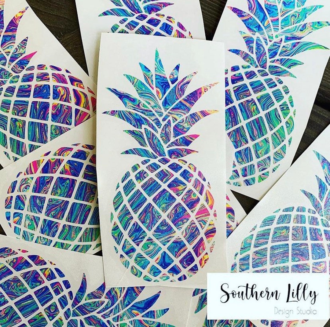 Pineapple Patterned Vinyl Decal Waterproof Sticker for Car Gift for ...