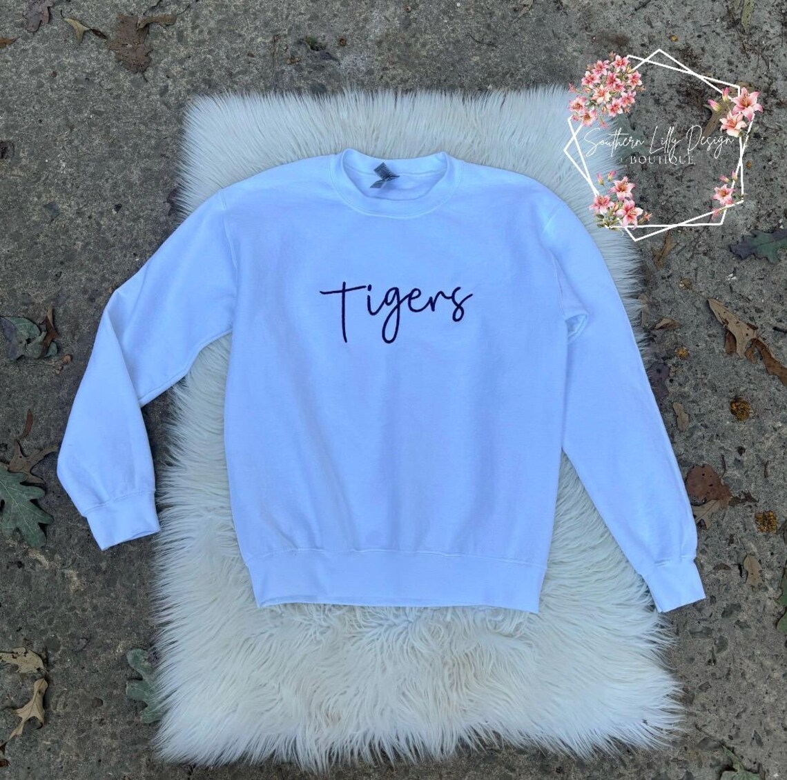 Custom Embroidered Sweatshirt Script Font Team Name Sweatshirt for ...