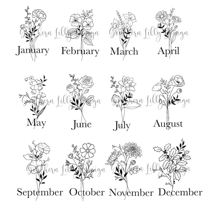 Holographic Birth Month Bouquet Flowers Boho Car/laptop/cup - Etsy