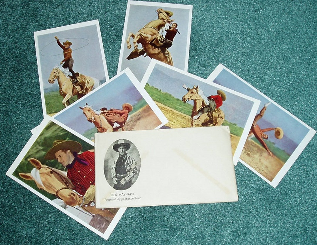 1930'S Original Ken Maynard Western Stunt Cards W/original Mailing ...