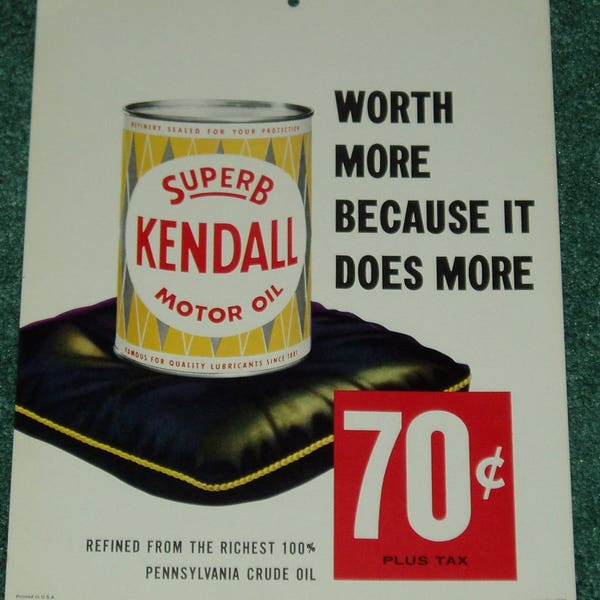 Kendall Motor Oil Sign - Etsy