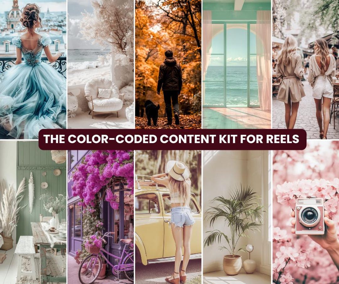 Ultimate Color-coded Content Vault for Reels | 2,200 Images | 550 Reels ...
