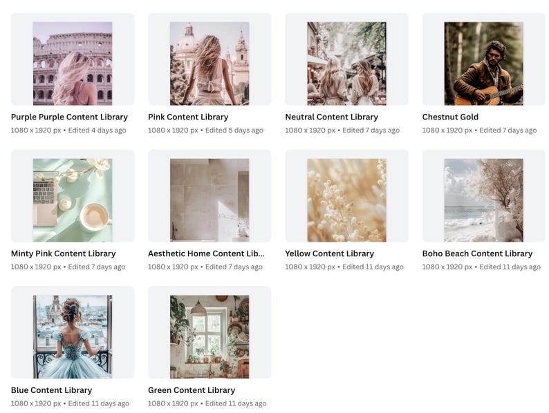 Ultimate Color-coded Content Vault for Reels | 2,200 Images | 550 Reels ...