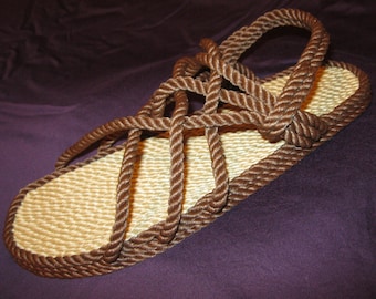 FREE Ship Women's Rope Sandals in BEIGE or Brown | Etsy