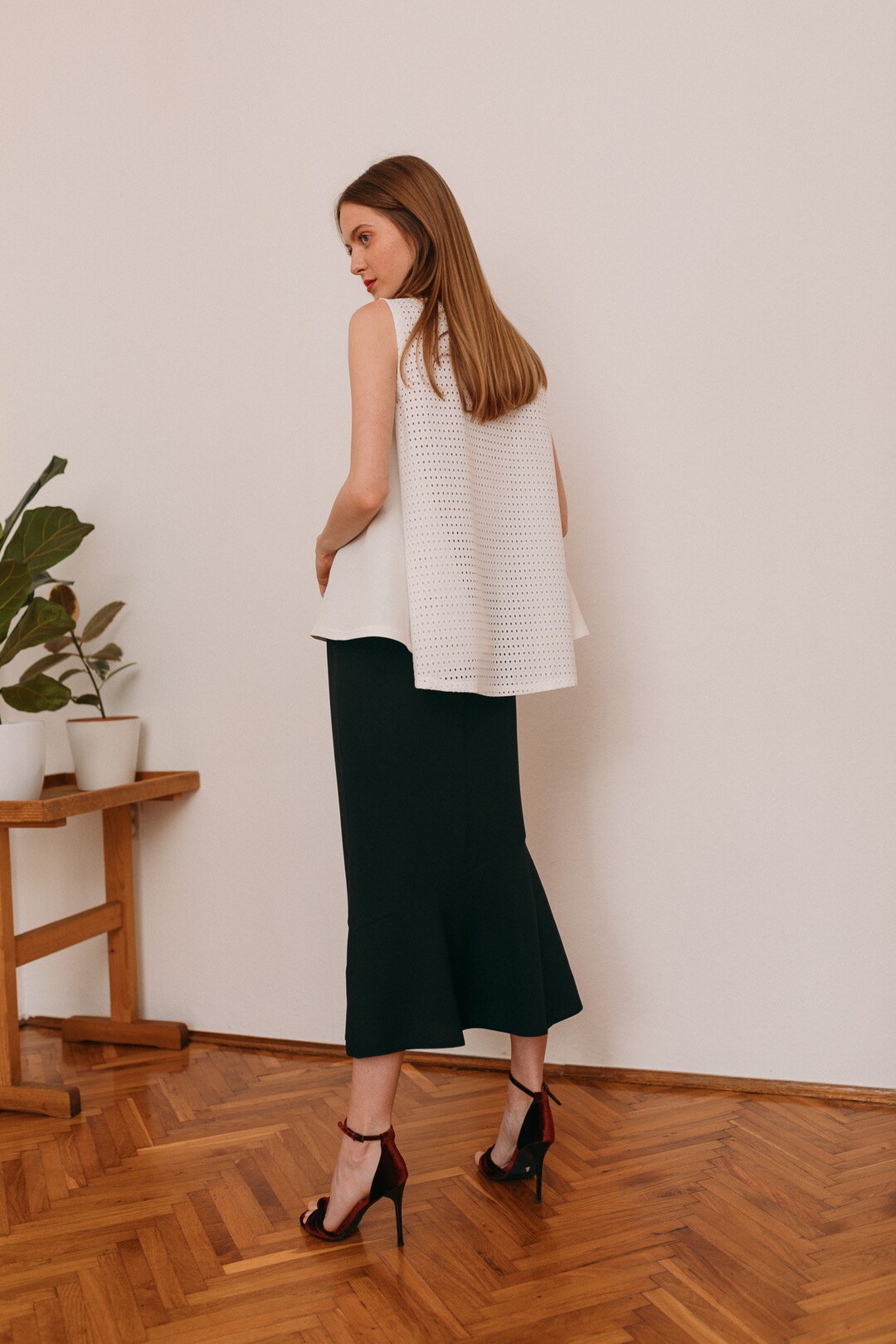 Woman's White Top / Cotton and Linen Summer Unique Top / A-line ...