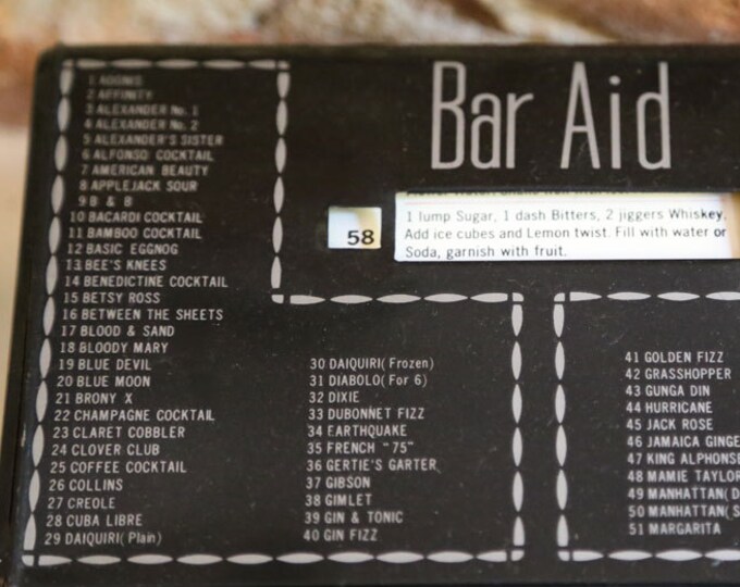 Bar Aid, Vintage Drink Recipe Rolodex, Bartenders Best Friend for ...