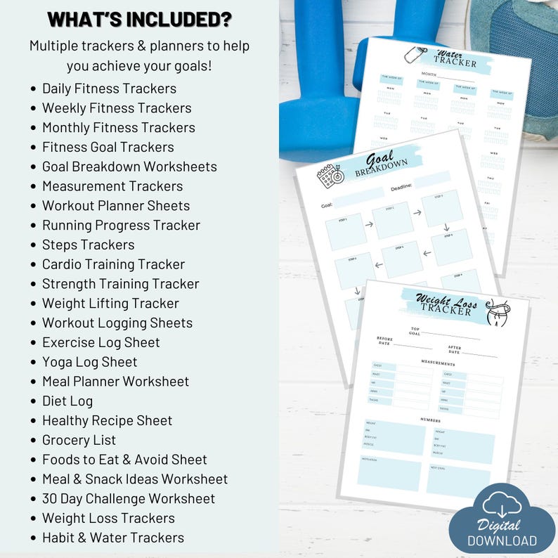 Fitness Planner Weight Loss Tracker - Etsy