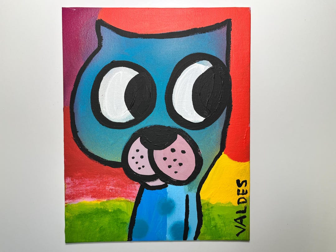 Funky Kitty 8x10 Painting on Canvas Panel - Etsy