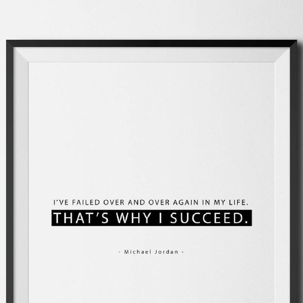 Michael Jordan Quote I Failed - Etsy